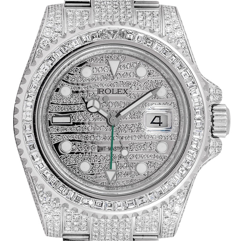 Rolex GMT-Master II 116710LN Full Custom Diamond Paved Dial