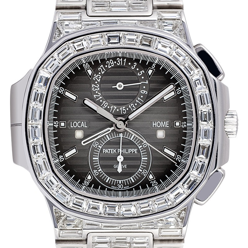 Patek Philippe Nautilus 5990 Custom Diamond Set Grey Dial Watch