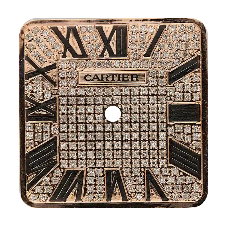 Buy Cartier Santos 100L Rose Gold Diamond Pavé Custom Dial