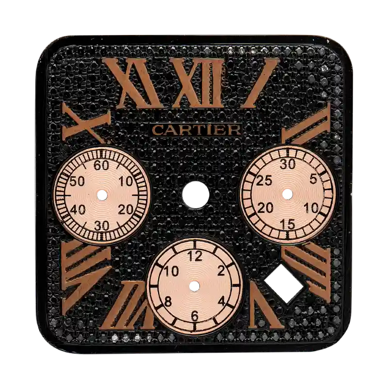 Buy Cartier Santos 100 XL Custom Black/Gold Diamond Paved dial