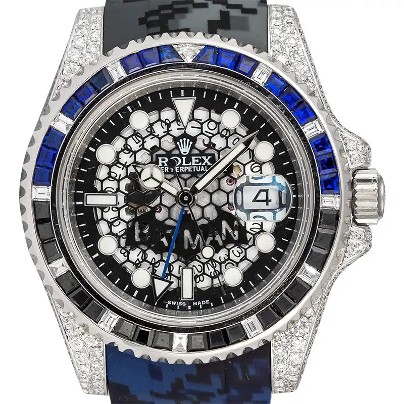 Rolex GMT-Master II 116710LN Custom Diamond Set Batman Dial