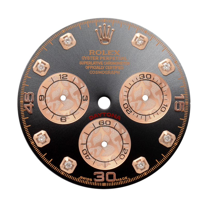 Custom Grey/Black Diamond Dial for Rolex Daytona