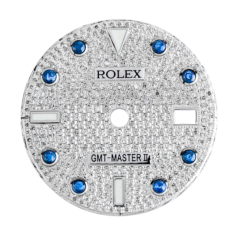 Rolex GMT-Master II Custom Diamond Pavé / Blue Gems Dial