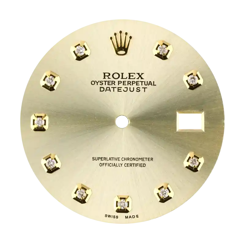Buy Rolex DateJust 36mm Gold with Diamond Hour Markers Custom Dial